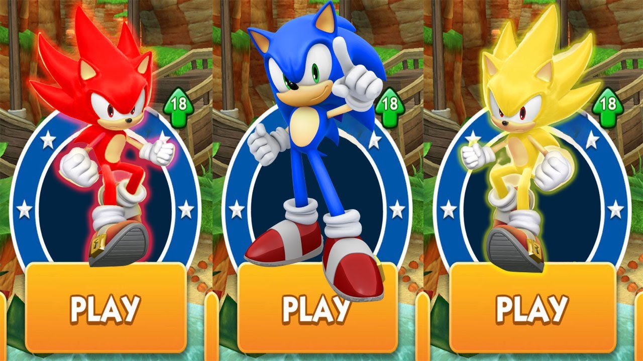 Sonic Dash - Sonic vs Super Sonic vs Red Super Sonic Fully Upgraded vs ...