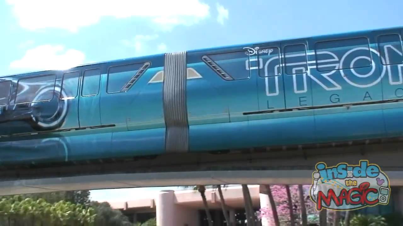 Tronorail (Tron + monorail) debuts at Walt Disney World in Epcot - YouTube
