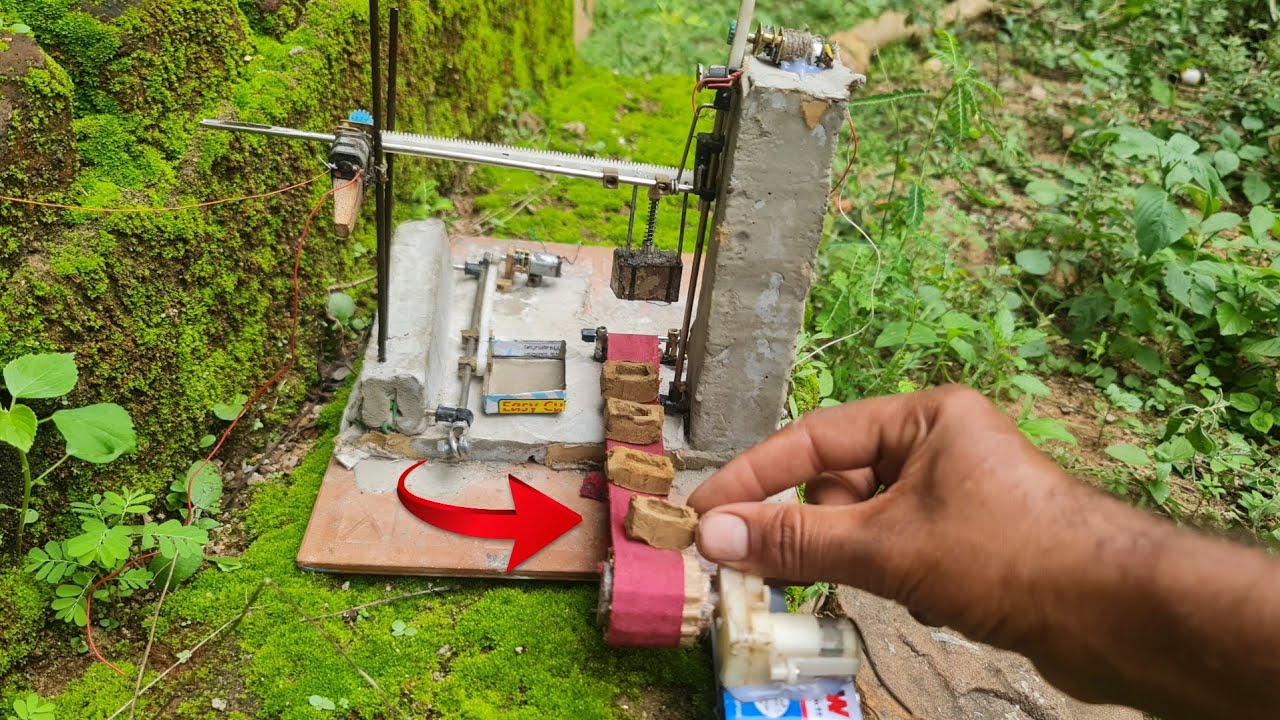 how to make 🧱👝😀 mini bricks mashine science project shcool science ...