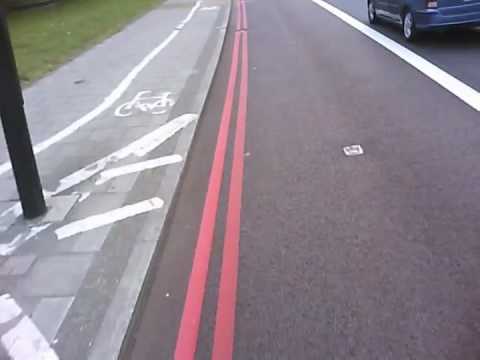 Poor cycle path design - Nine Elms Lane (westbound) - YouTube