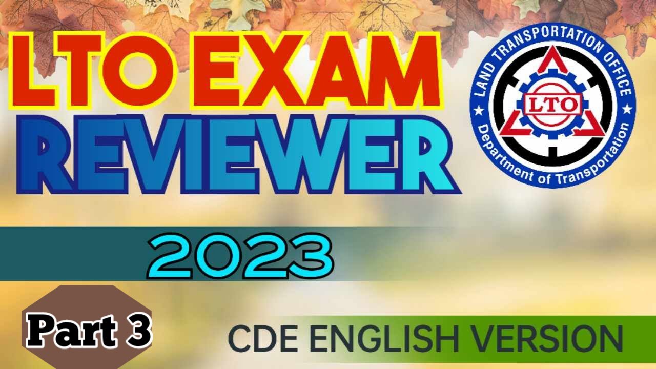 LTO EXAM REVIEWER ENGLISH VERSION 2023 | part 3 - YouTube