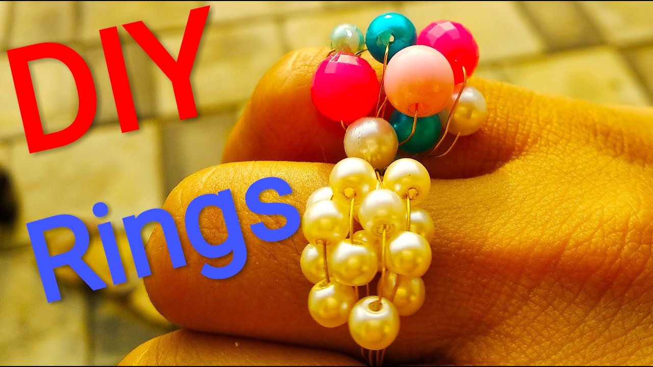 DIY Finger Ring | Pearl Rings Making DIY | How To Make At Home ...