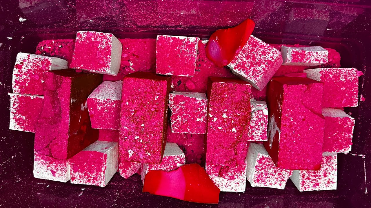 Pink-a-licious Dyed Chalk Blocks | Dusty | ASMR | Oddly Satisfying ...