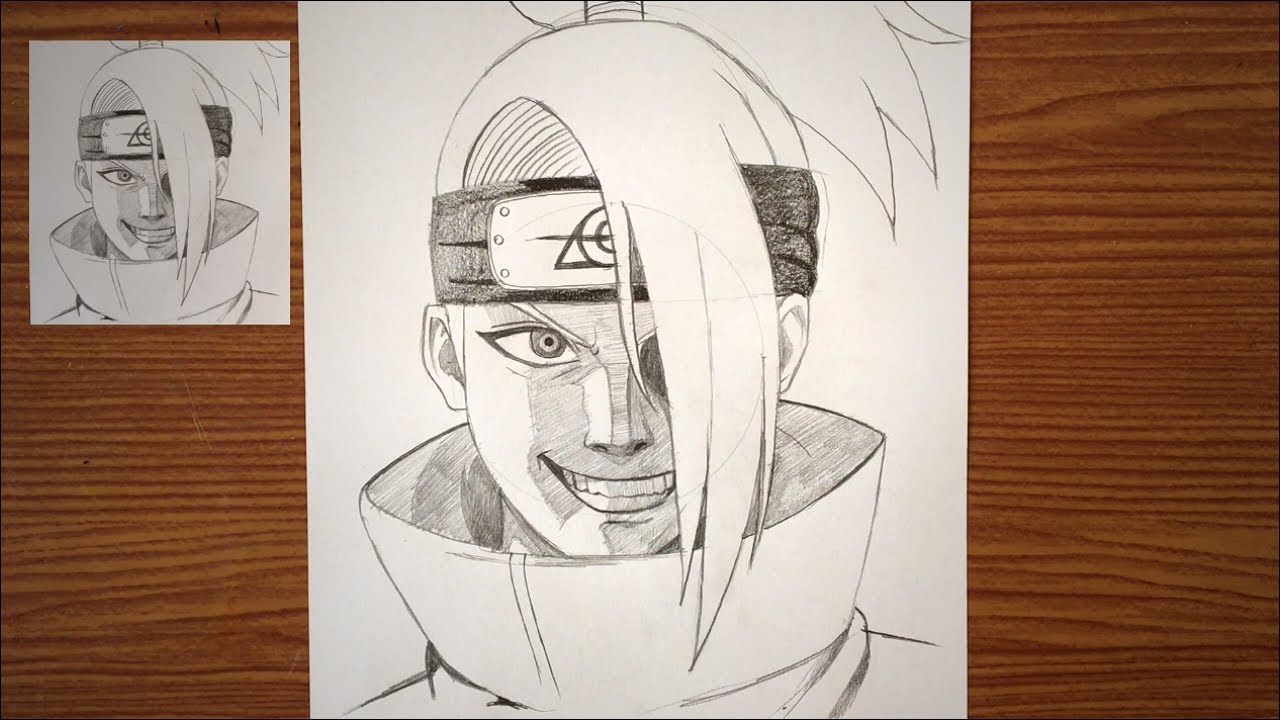 How to Draw Deidara Akatsuki (Naruto) | Detailed Anime Drawing Tutorial ...