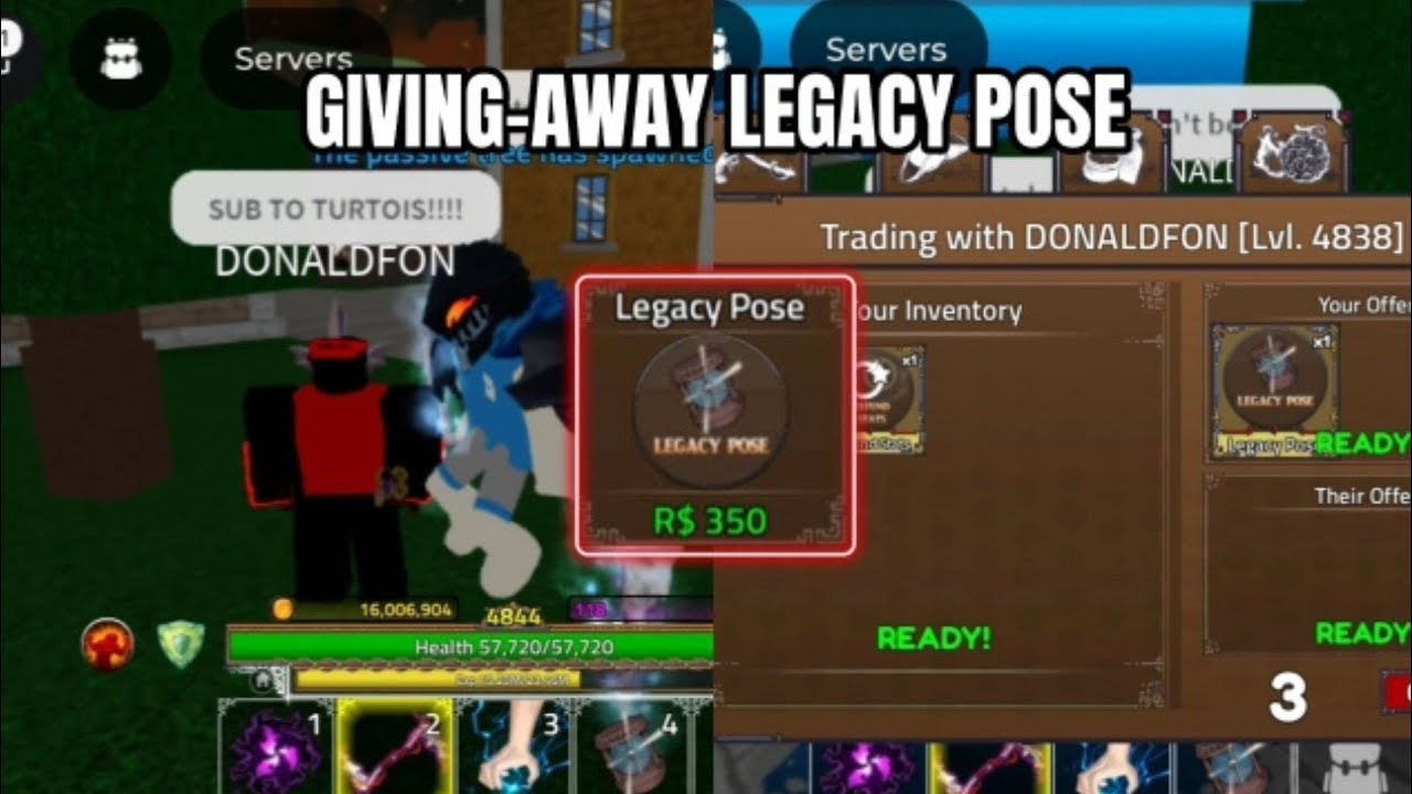 Giving Away Legacy pose For FREE For SUBSCRIBERS | King Legacy Update 8 ...