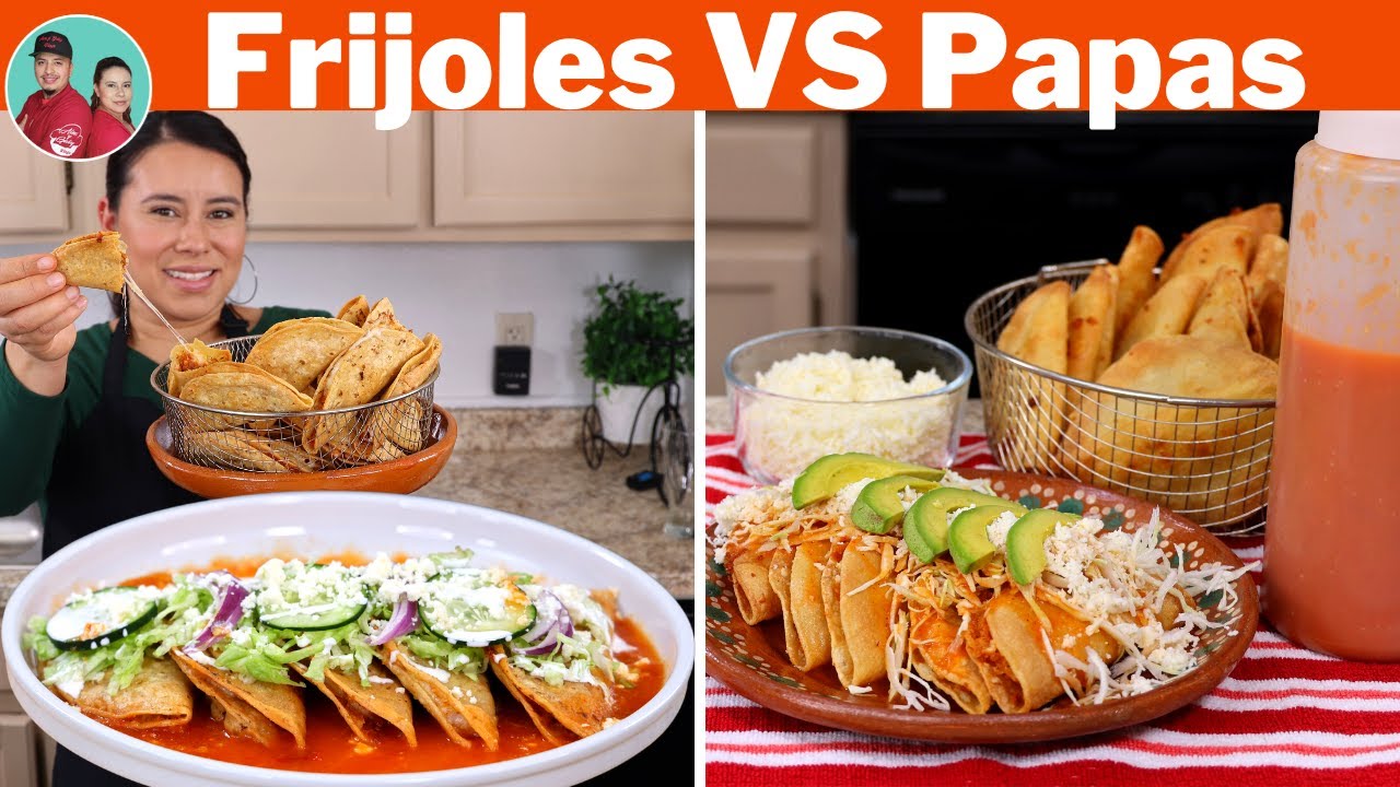 TACOS de FRIJOLES 🆚 TACOS de PAPA (NADA) | CUAL es TU FAVORITO? | - YouTube