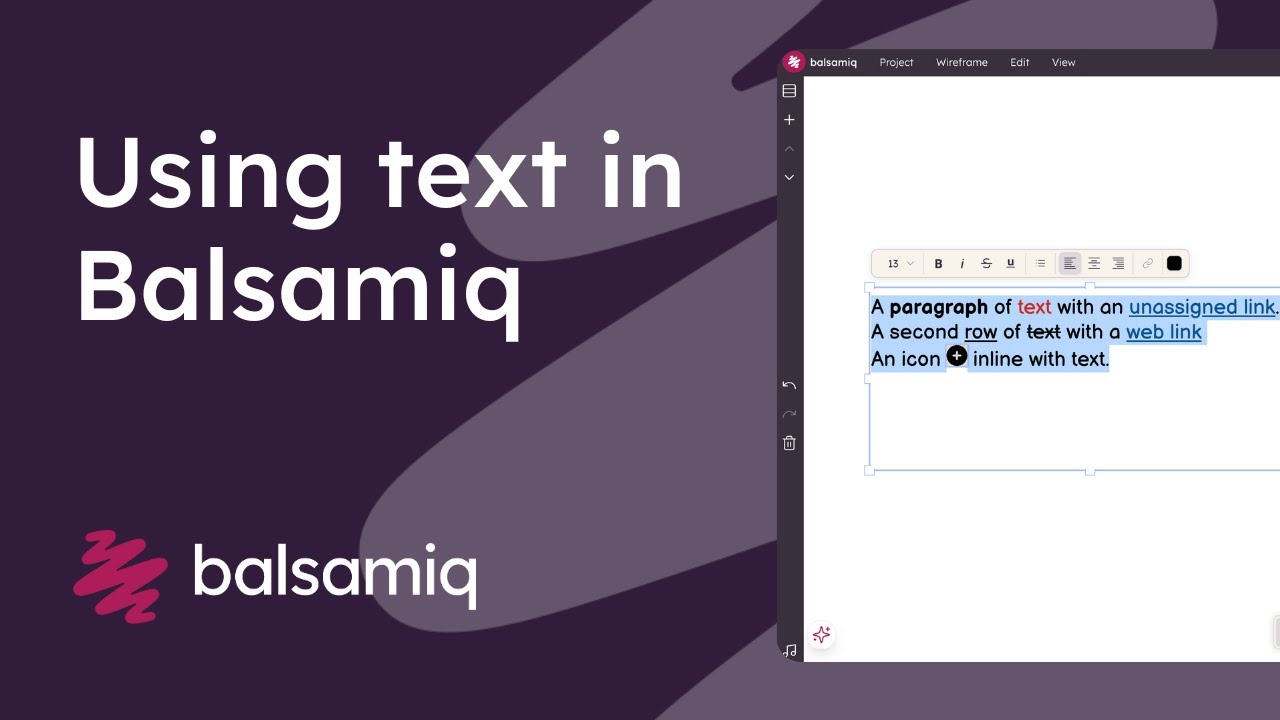 Using text in Balsamiq - YouTube