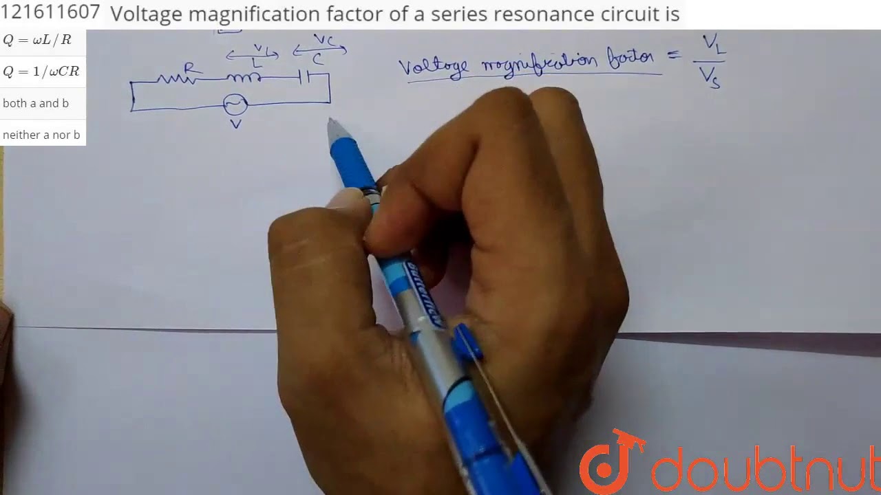 Voltage magnification factor of a series resonance circuit is - YouTube