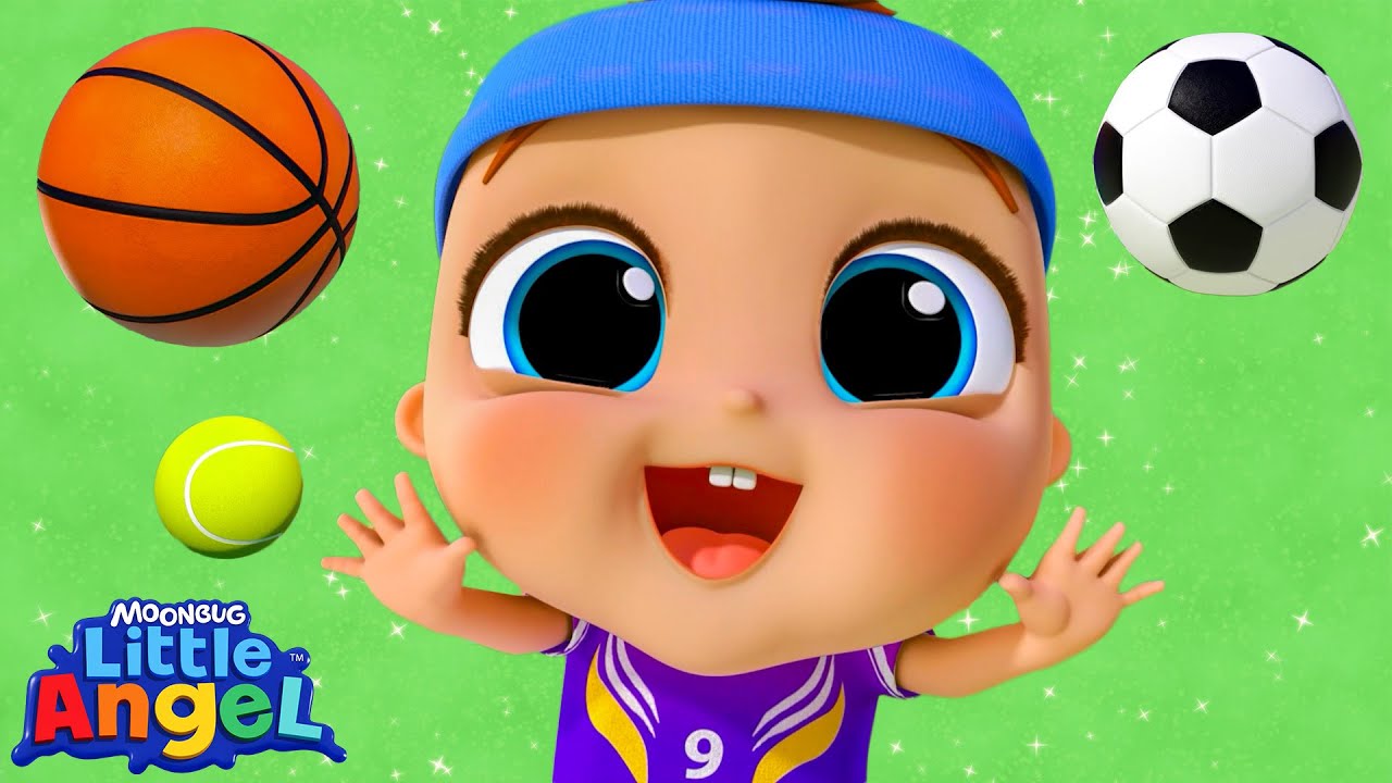 Yes Yes I Love Sports 🥎 Little Angel Nursery Rhymes | Sports For Kids ...