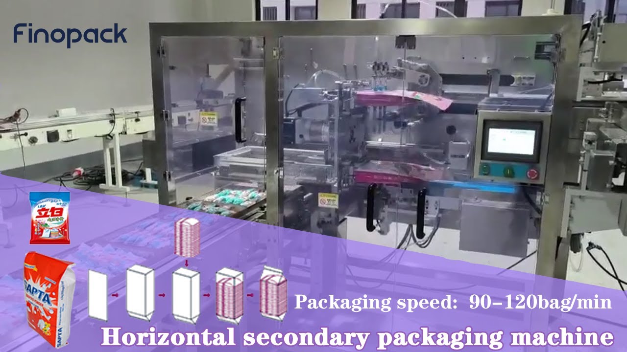 Horizontal Secondary Packaging Machine For Snack Bag --Finopack - YouTube