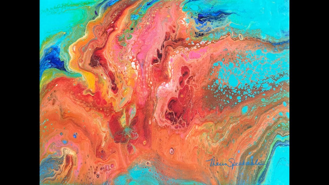 Acrylic Pour Painting # 387 Swiped Mandala Small Bottlecap Pour 🔉 - YouTube