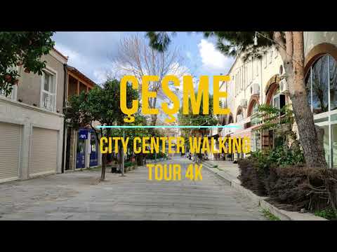 İzmir Çeşme Merkez  /Walking tour in Cesme City Center [ 4K UHD ]  İzmir / 22 January 2022