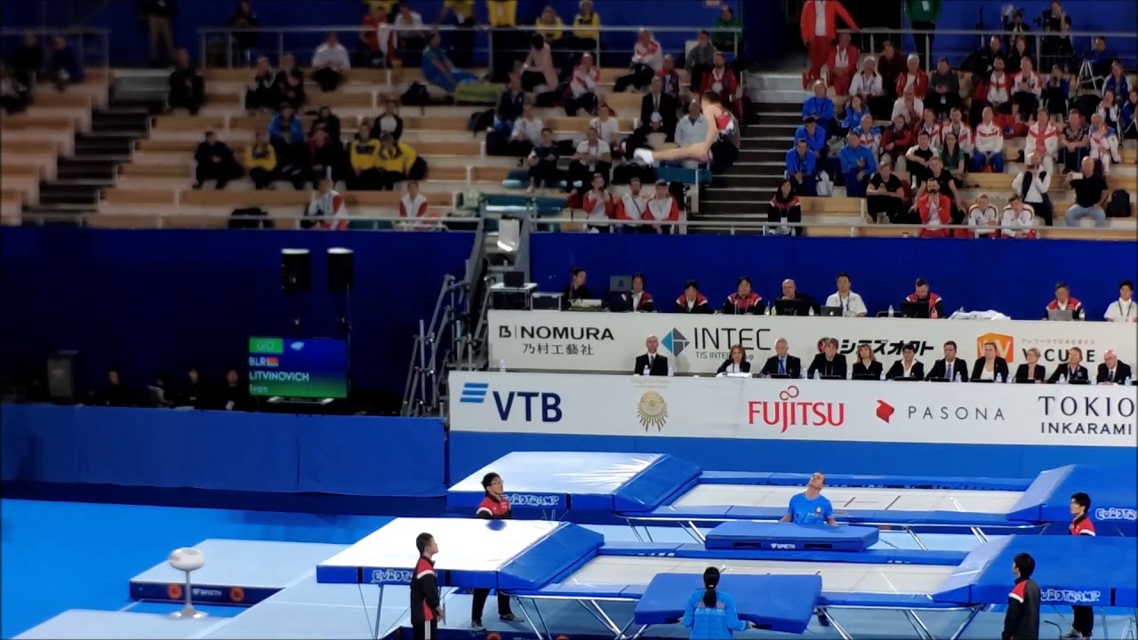 Top 5 Male 2019 Trampoline World Championships Optional Routines - YouTube
