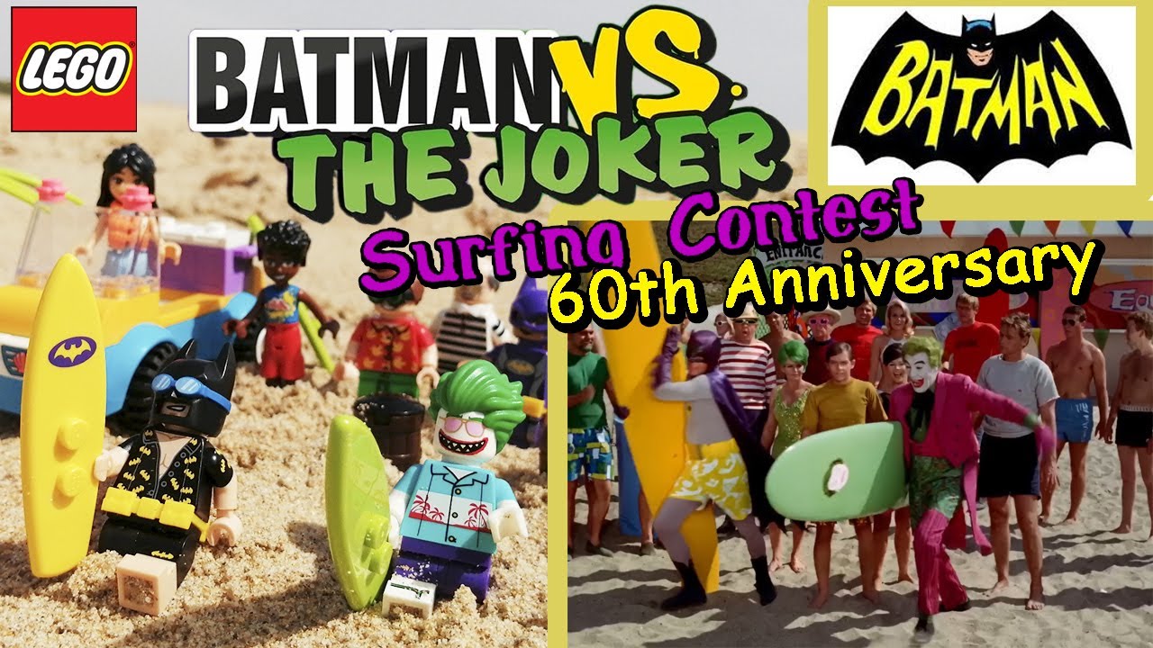 LEGO and 60s TV Series Batman vs Joker Surfing Contest - YouTube