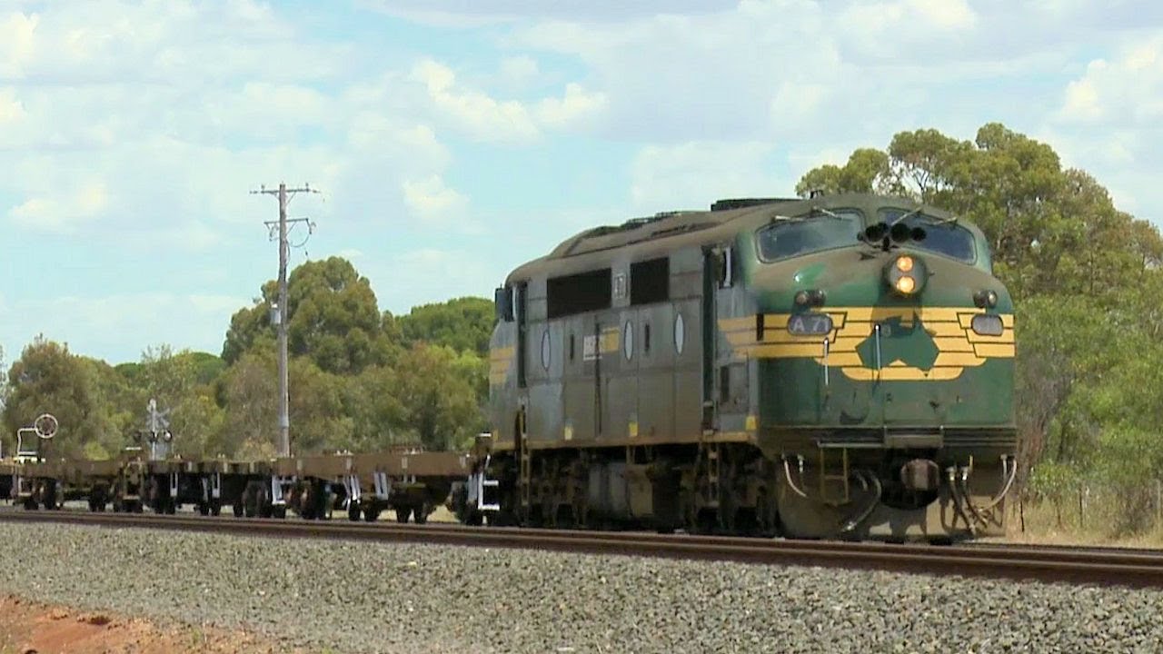 Pacific National "A class" locomotive with flat wagons - PoathTV ...