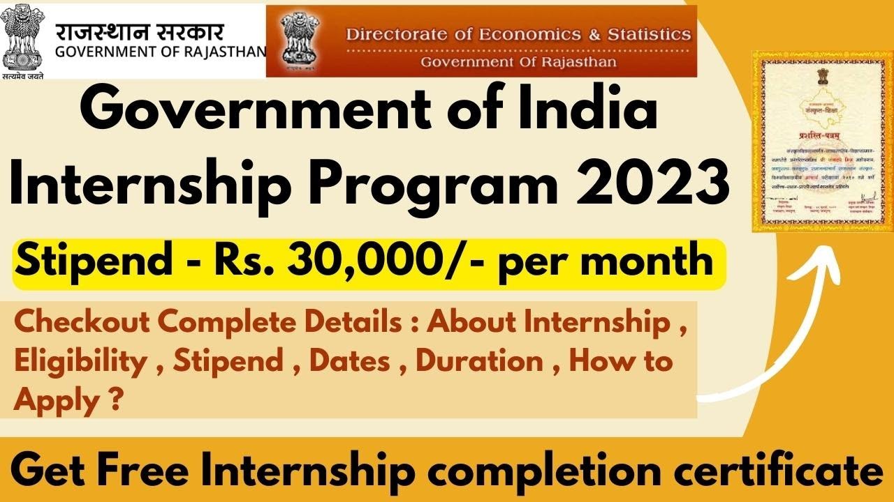 Government Internship 2023 | Stipend upto Rs 30,000/- per month | Free ...