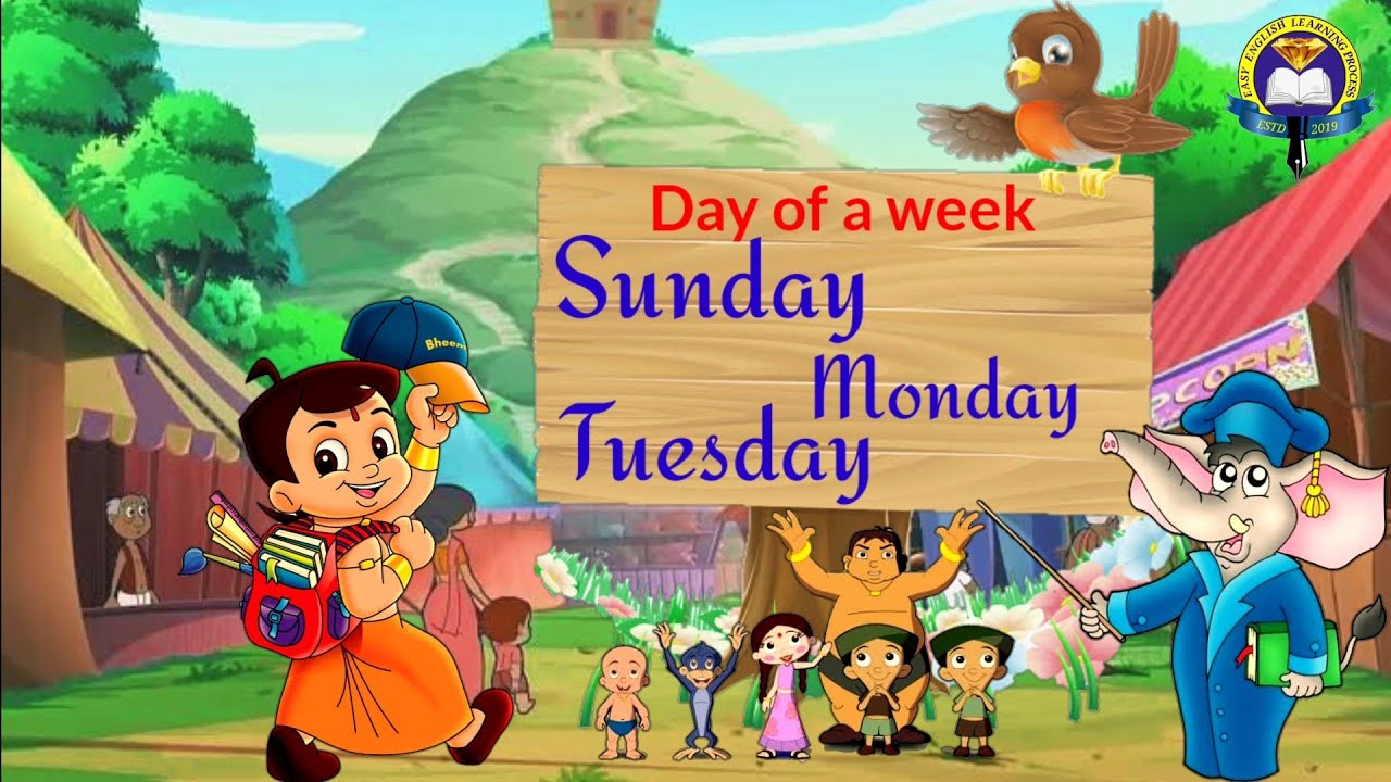 Sunday Monday | Week Name | Week Of The Day | Day Of The Week Song ...