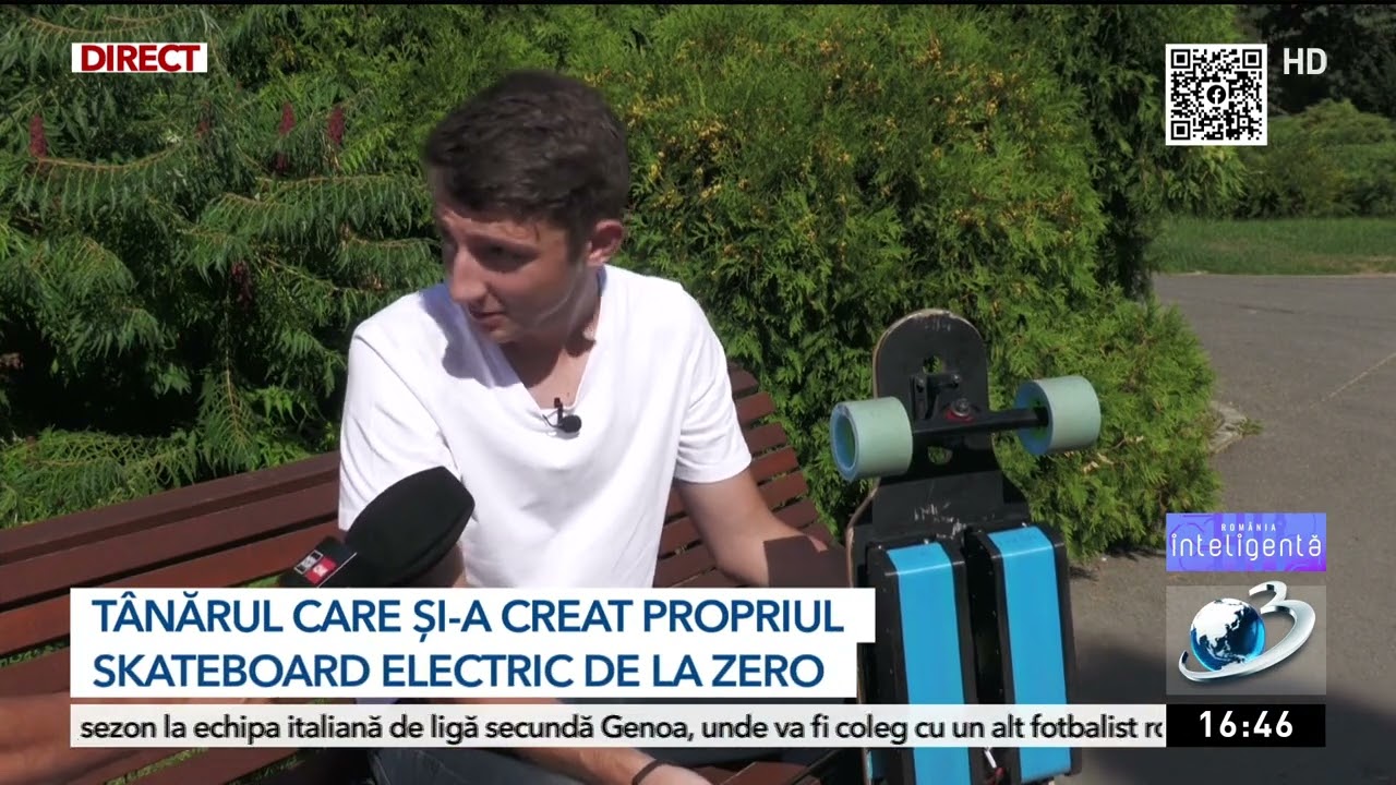 Un elev din Braşov şi-a creat propriul skateboard electric de la zero - YouTube