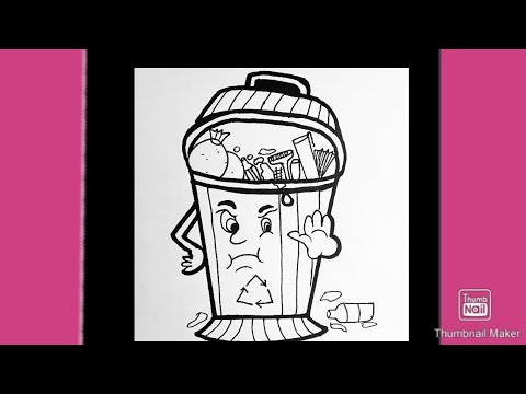 How to draw Dustbin| Kids Drawings|art - YouTube