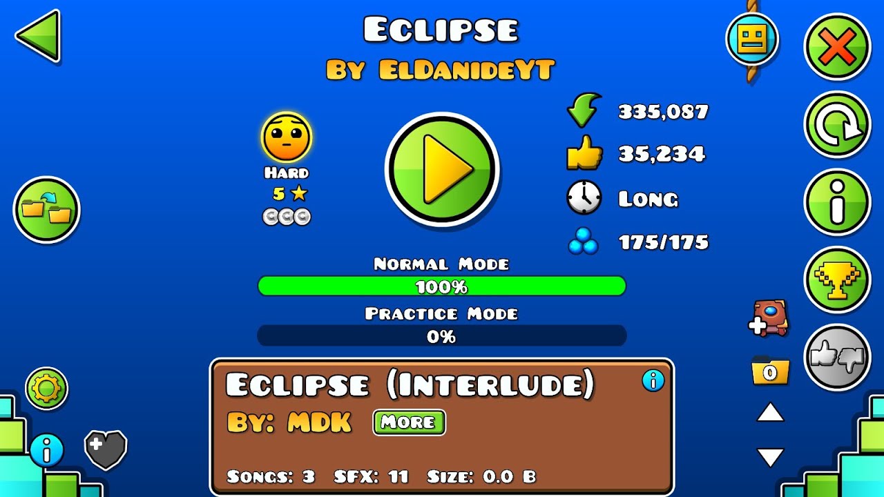 [Geometry Dash] Eclipse (Hard ☆5) by ElDanideYT [3 Coins] - YouTube
