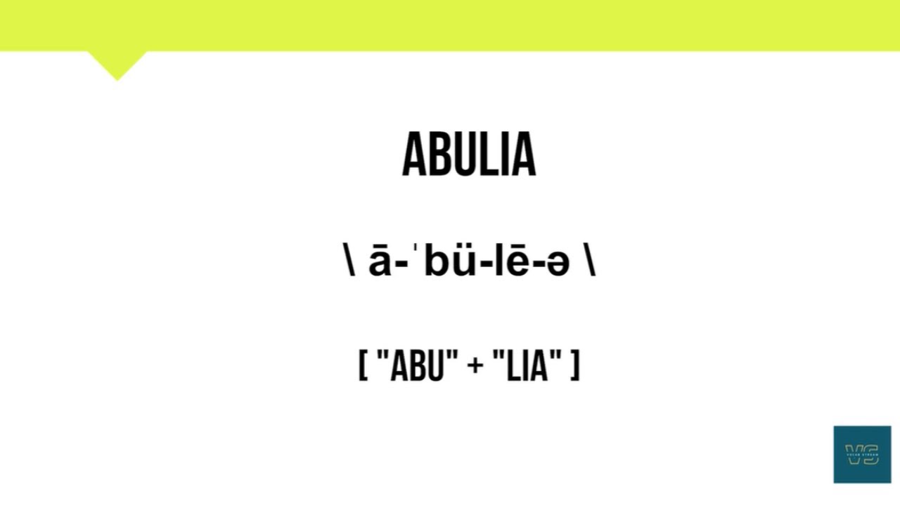 How To Pronounce abulia | Meaning | Pronunciation - YouTube