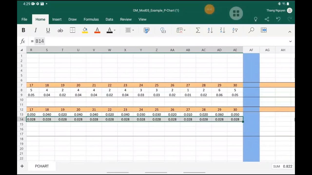 Thang Nguyen: Drawing a P-Chart in Excel - YouTube
