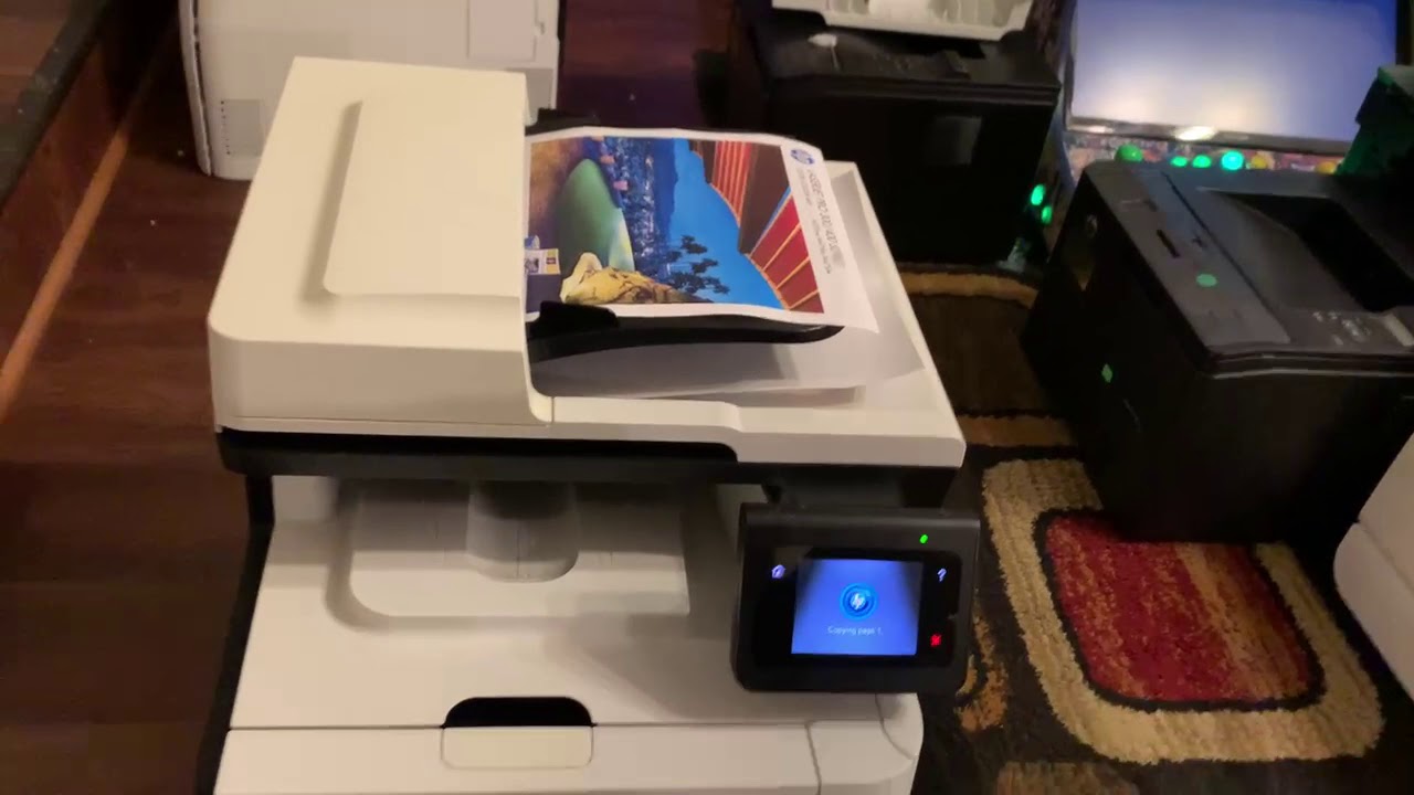 Hp M475DW Wireless Color Copier Printer Fax Scanner machine - YouTube