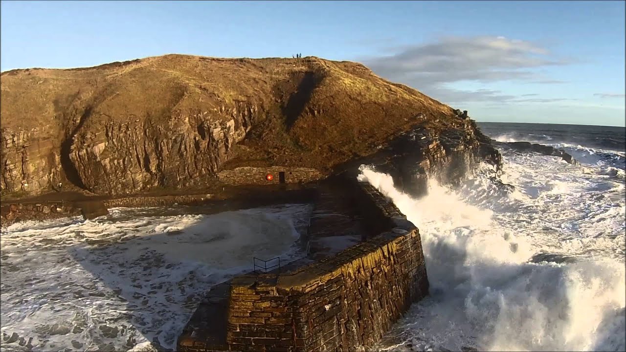 Latheronwheel, Caithness, during rough seas. - YouTube