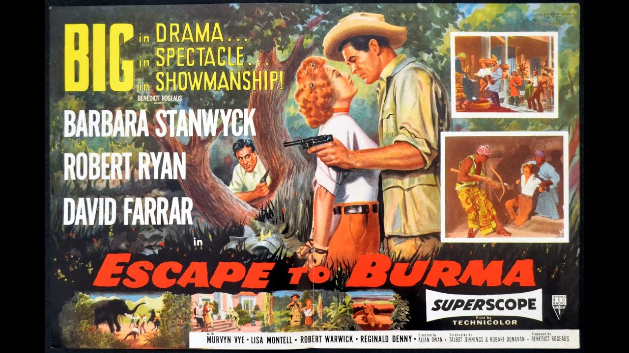 Escape to Burma 1955 Barbara Stanwyck Robert Ryan Burmese Jungle ...