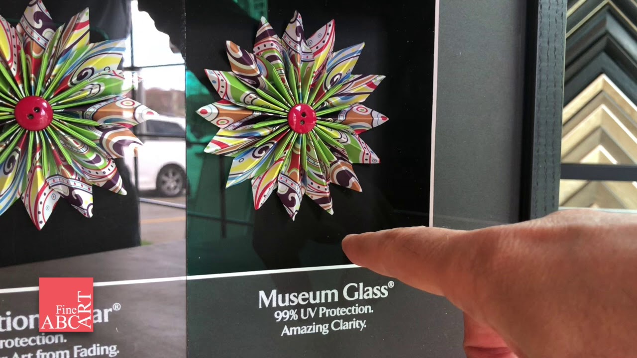 Picture Framing - Regular Glass vs. Conservation Glass - YouTube