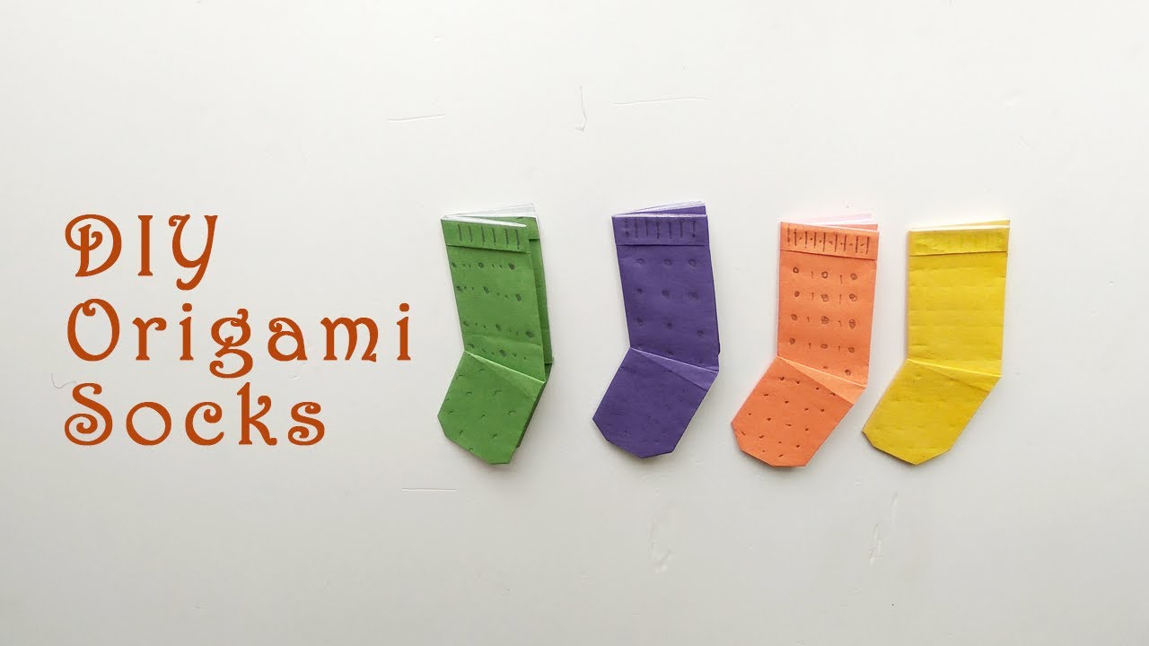 How to make Origami Socks - DIY Origami Paper Crafts - Easy Paper ...