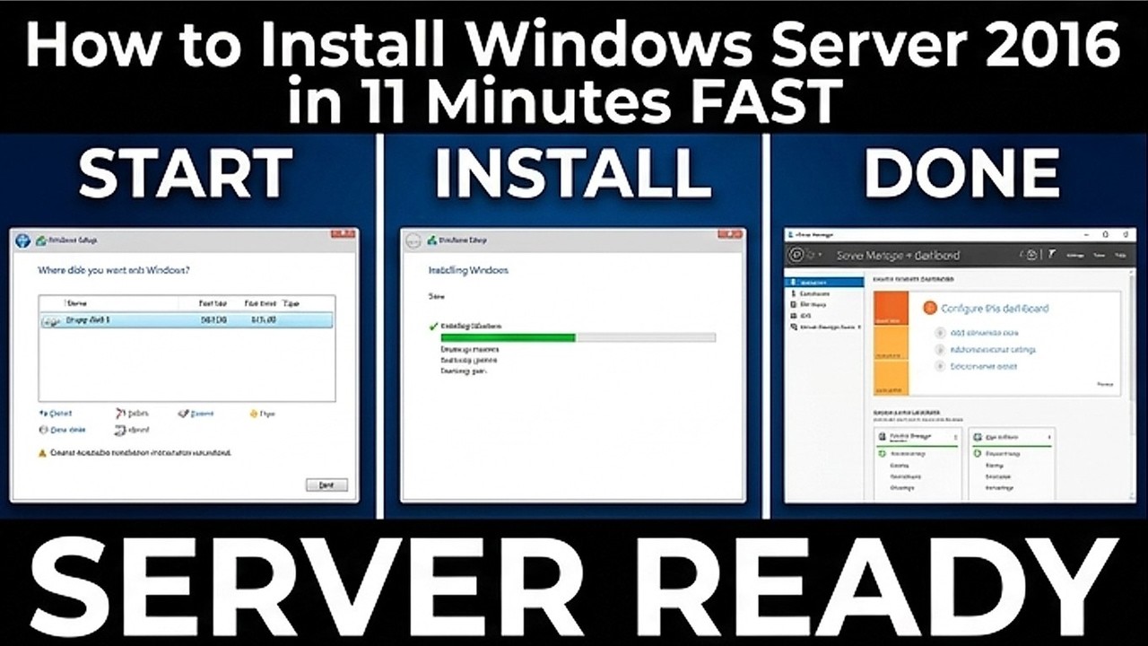 How to Install Windows Server 2016 in 11 Minutes FAST - YouTube