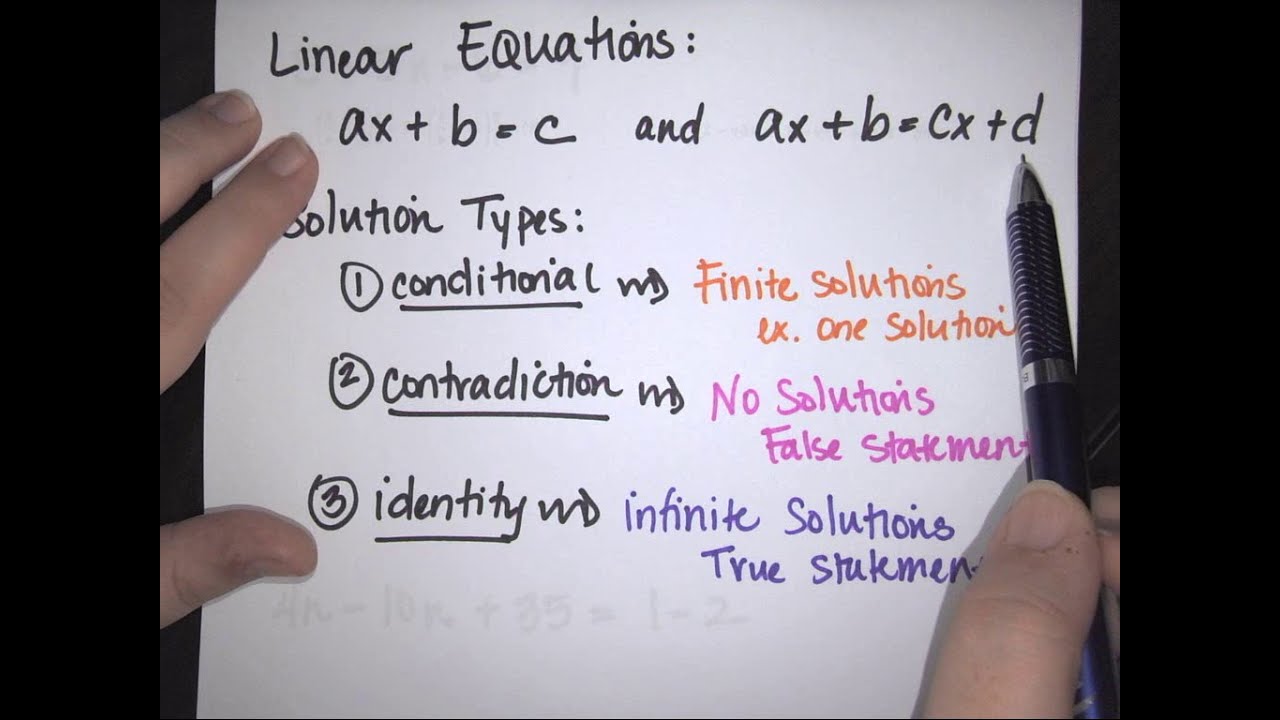 Solving Linear Equations - Elementary Algebra - YouTube