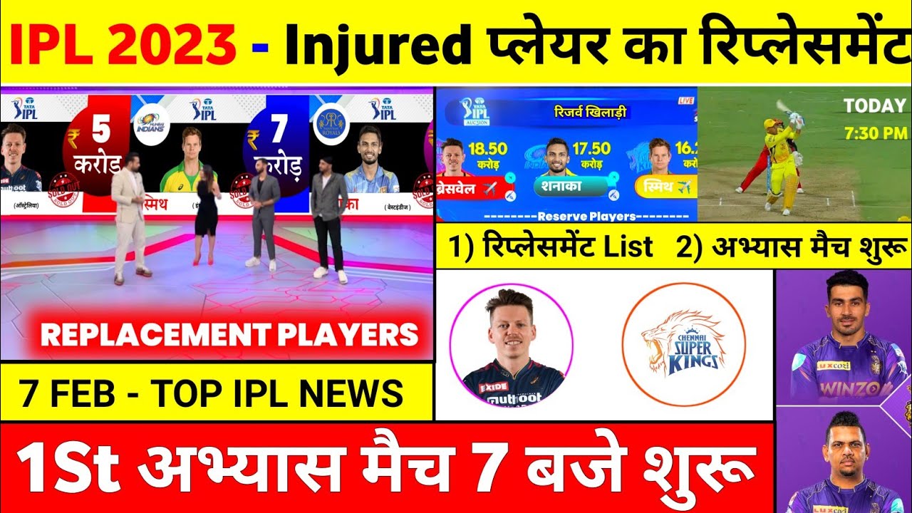 IPL 2023 - 10 Big News ( Rcb Practice, Csk Home Ground, Injured Players ...