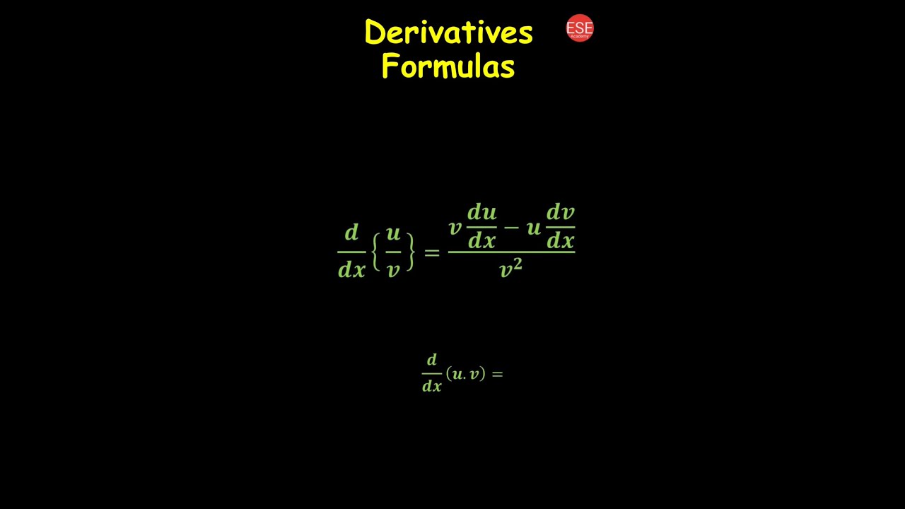 Quotient Rule Differentiation | U by V Rule Derivatives #Shorts - YouTube
