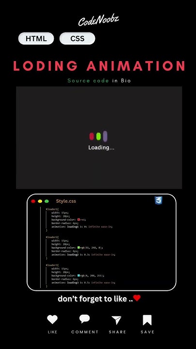 Loading Animation Using Html And Css Animation Loding Htmlcss Coding Webdesign Csstricks