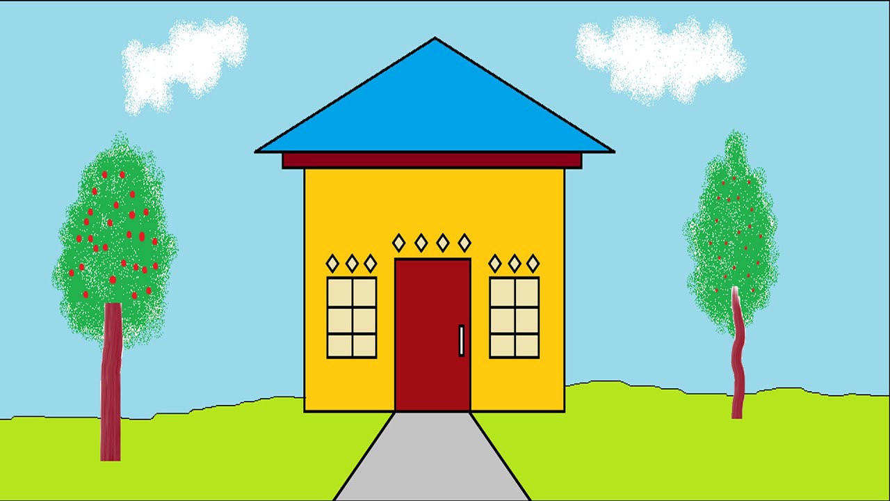 Gambar Rumah | Md Paint #Kelas 1 - YouTube