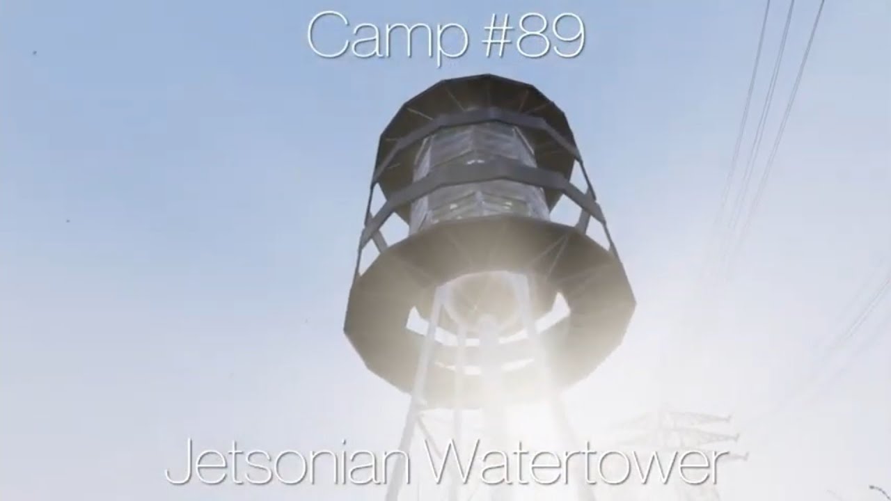 Fallout 76 Camp Build | Jetsonian Watertower | Clean // Modern // Pre-Existing Structure - YouTube