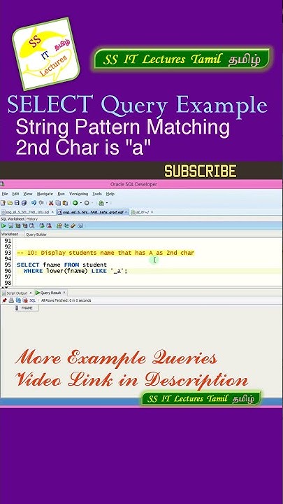 SELECT Query String Pattern Char Matching Oracle #shorts #dbms #sql #querysolved # ...