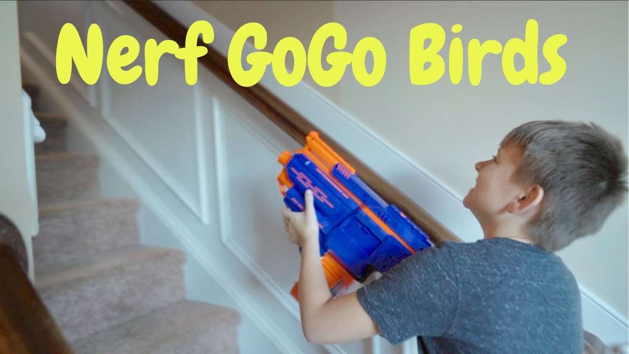 GoGo Birds Nerf Battle - YouTube