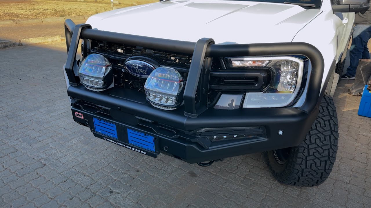 ARB Summit MKII Bull Bar & ARB IQ Spotlights - Ford Wildtrak - YouTube