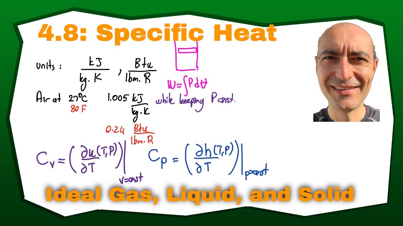 Thermo 4.8 - Specific Heat of Ideal Gases, Liquids, and Solids. - YouTube