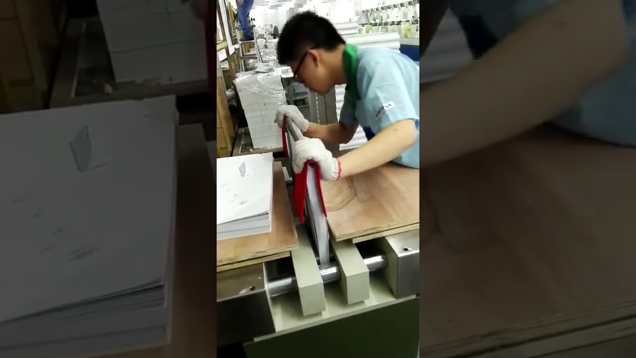 ST099 Book Spine pressing machine - YouTube