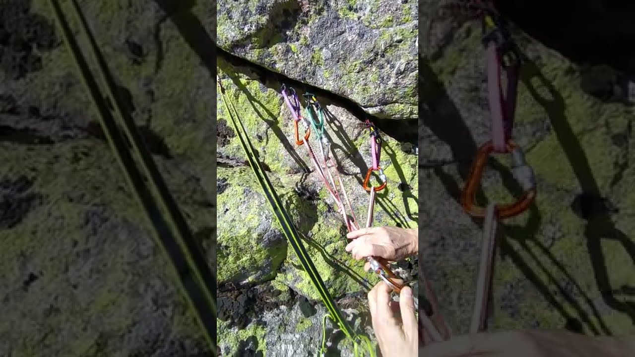 Reunión escalada con seguros flotantes en ojo de pez - YouTube