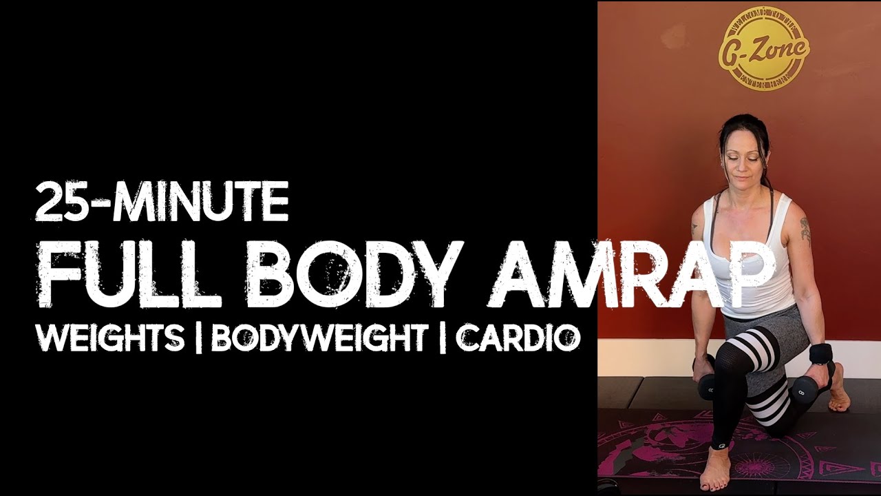 25 MIN Full Body AMRAP Interval Home Workout - Strength with Dumbbells ...