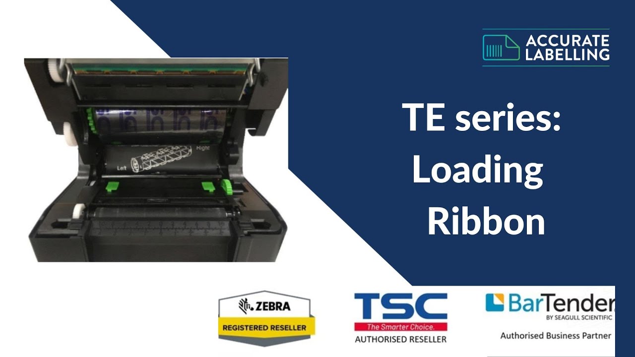 Loading Ribbon on a TSC TE series printer - YouTube