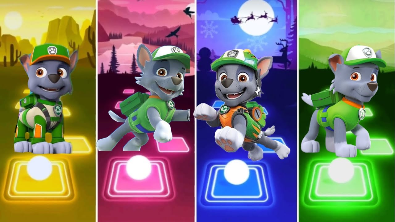 ROCKY PAW PATROL TILED HOP GAMING ROCKY FAMILY TILES HOP FRIEND TILED ...