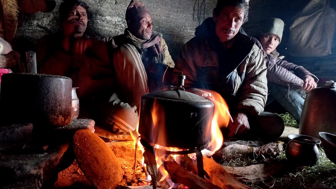 Natural Cooking of Organic Food|| Organic himalayan village People ...