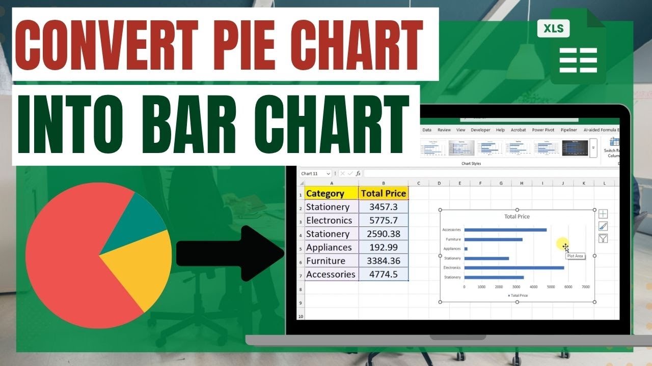 How to Convert Pie Chart into Bar Chart #excel #piechart #exceltricks # ...