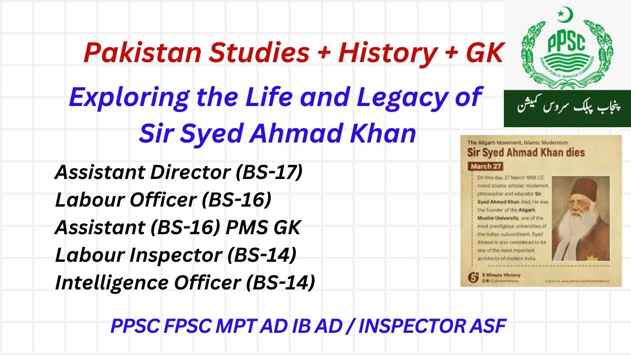 The Impact of Sir Syed Ahmad Khan's Pakistan Studies PPSC PMS GK CSS ...